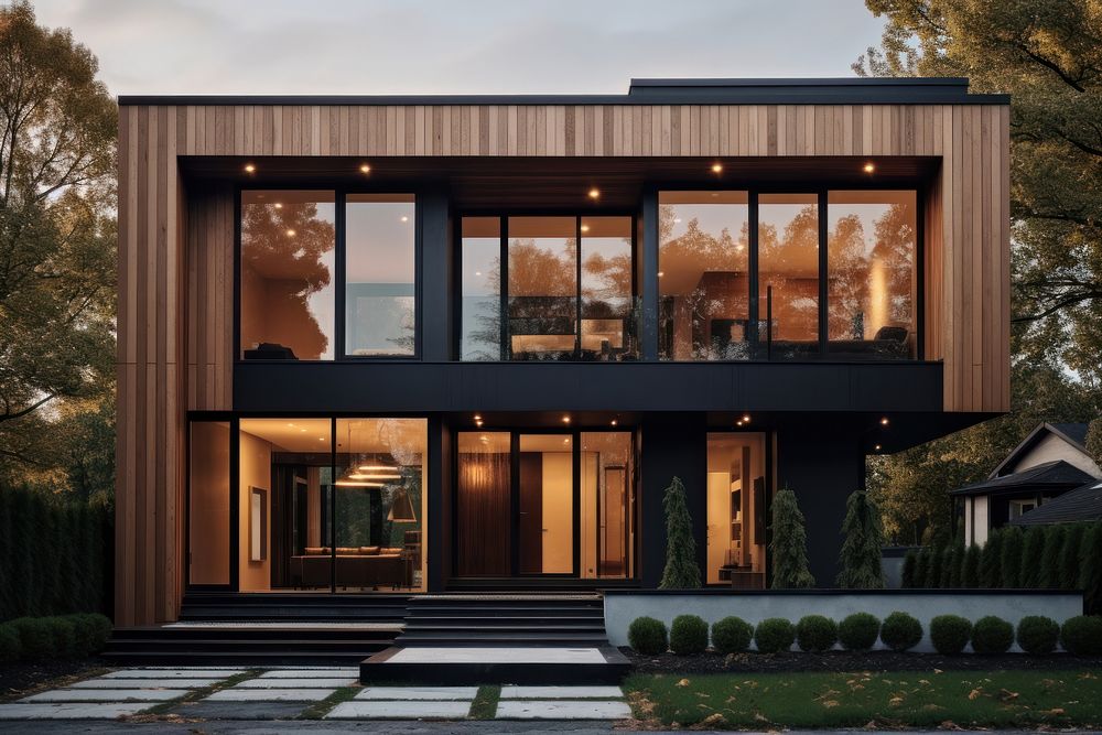 Wood modern home architecture building | Premium Photo - rawpixel