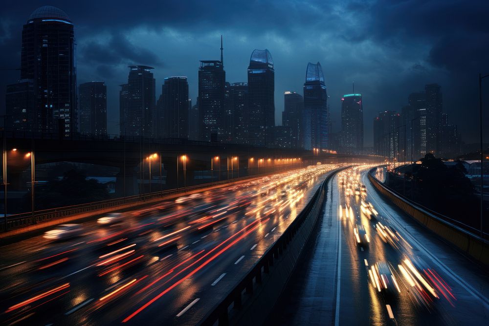 heavy traffic highway building architecture | Premium Photo - rawpixel