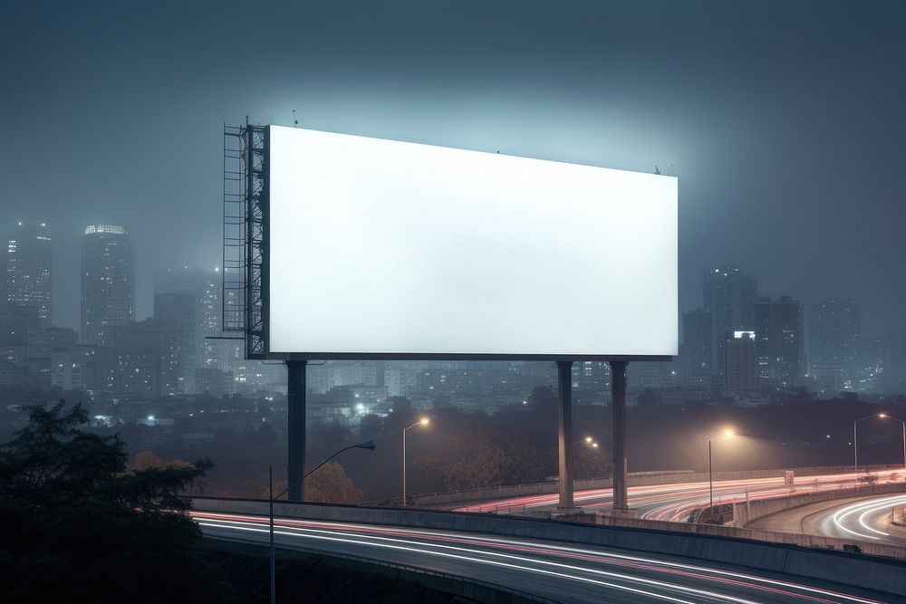 Billboard screen lighting traffic night. | Premium Photo - rawpixel