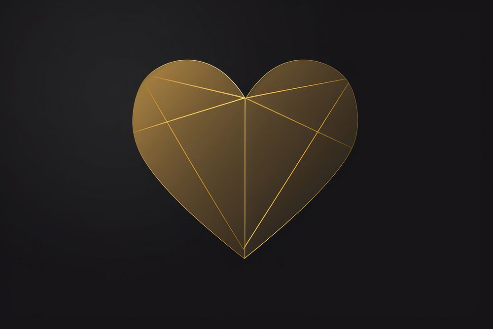 Heart dark gold shape line | Free Photo Illustration - rawpixel