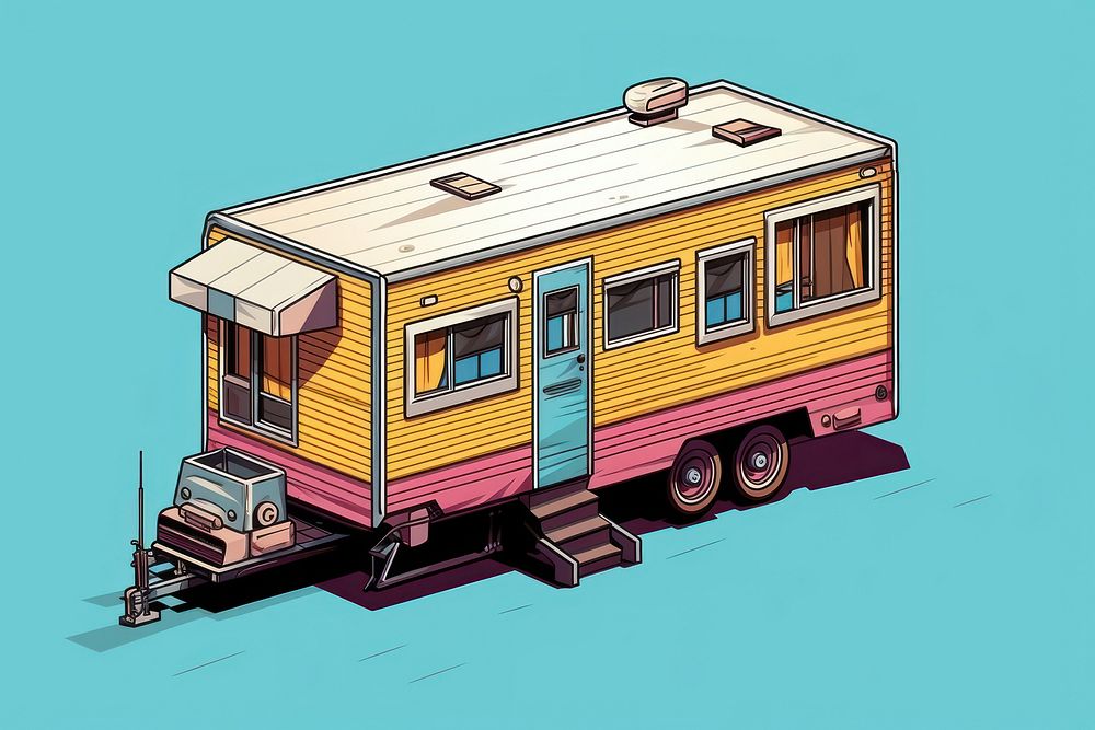 Simple trailer home architecture vehicle | Free Photo Illustration ...