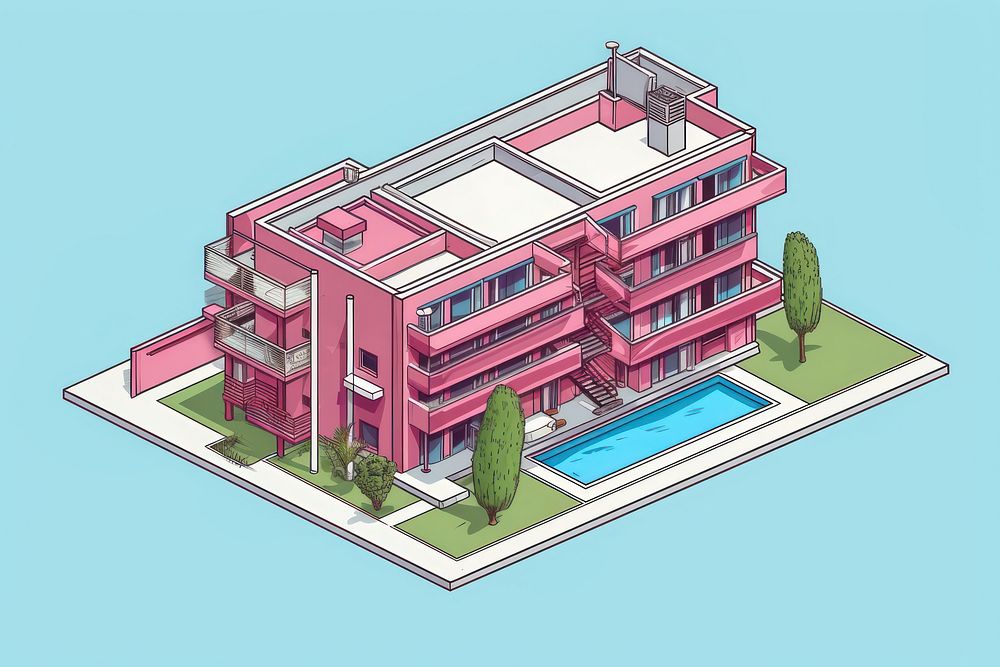 American apartment complex architecture building | Free Photo ...