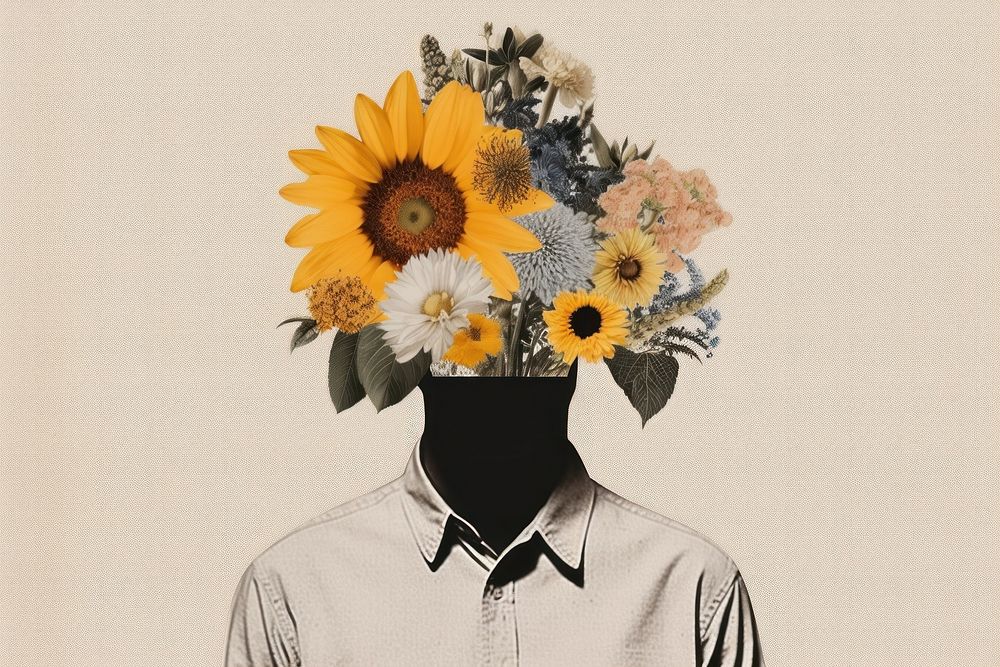 Man flower sunflower drawing plant. | Premium Photo Illustration - rawpixel