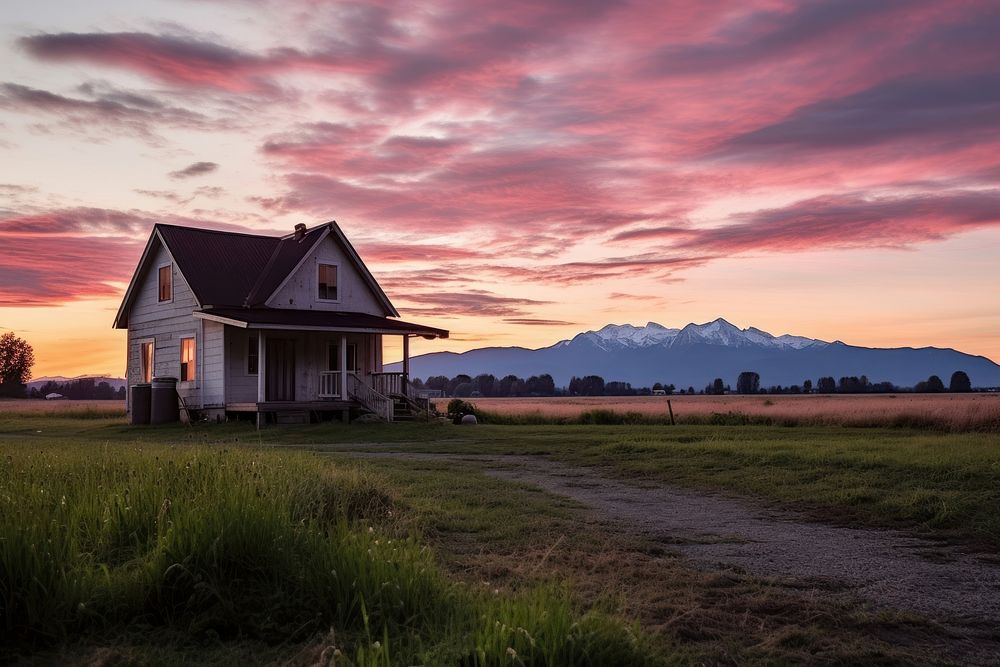 Small pink cottage sky architecture | Premium Photo - rawpixel