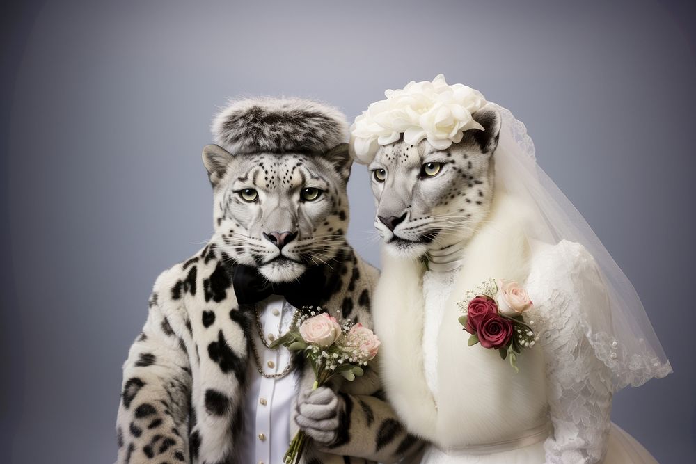 Snow leopard wedding animal mammal. | Premium Photo - rawpixel