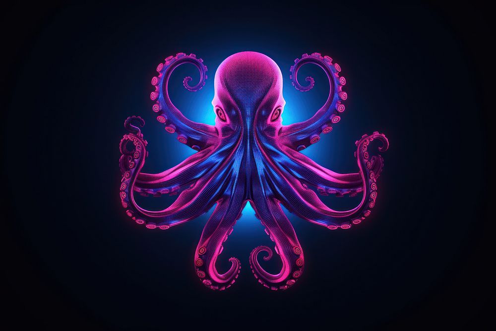 Octopus invertebrate illuminated creativity. | Free Photo Illustration ...