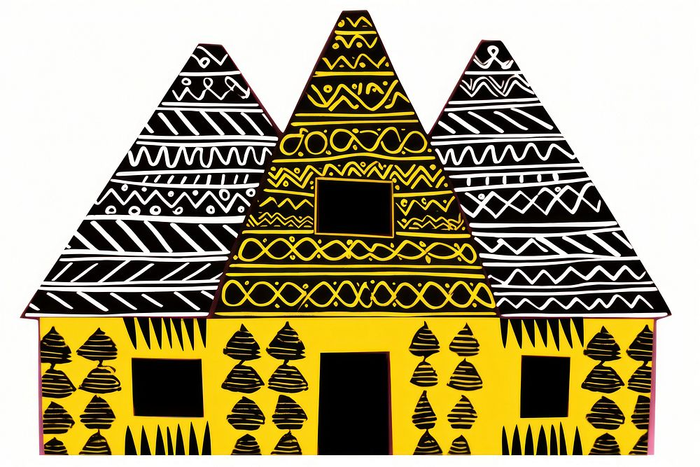 African tribal pattern house architecture | Free Photo Illustration ...
