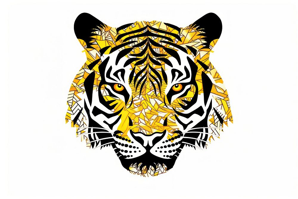 African tribal pattern tiger wildlife | Premium Photo Illustration ...