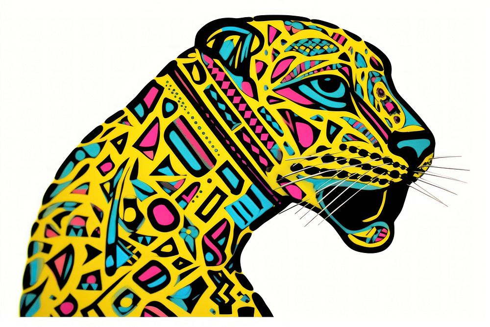 African tribal pattern panther leopard | Premium Photo Illustration ...