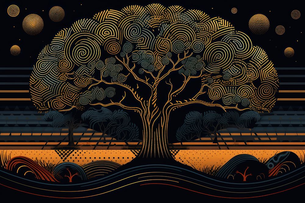 African tree outdoors pattern nature. | Premium Photo Illustration ...