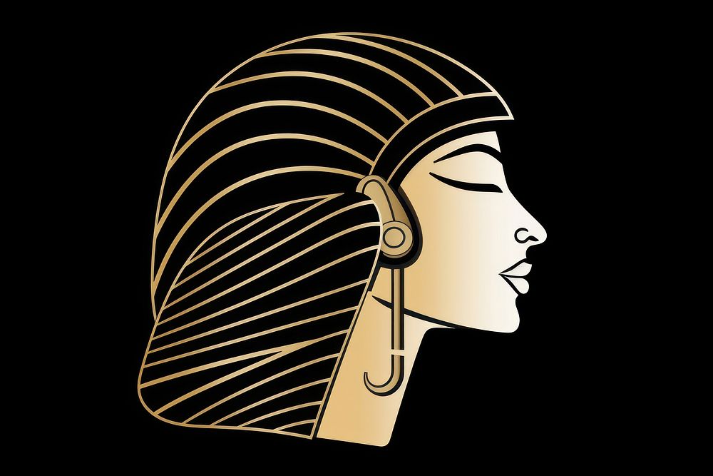 Egyptian mummy gold logo representation. | Premium Photo Illustration ...