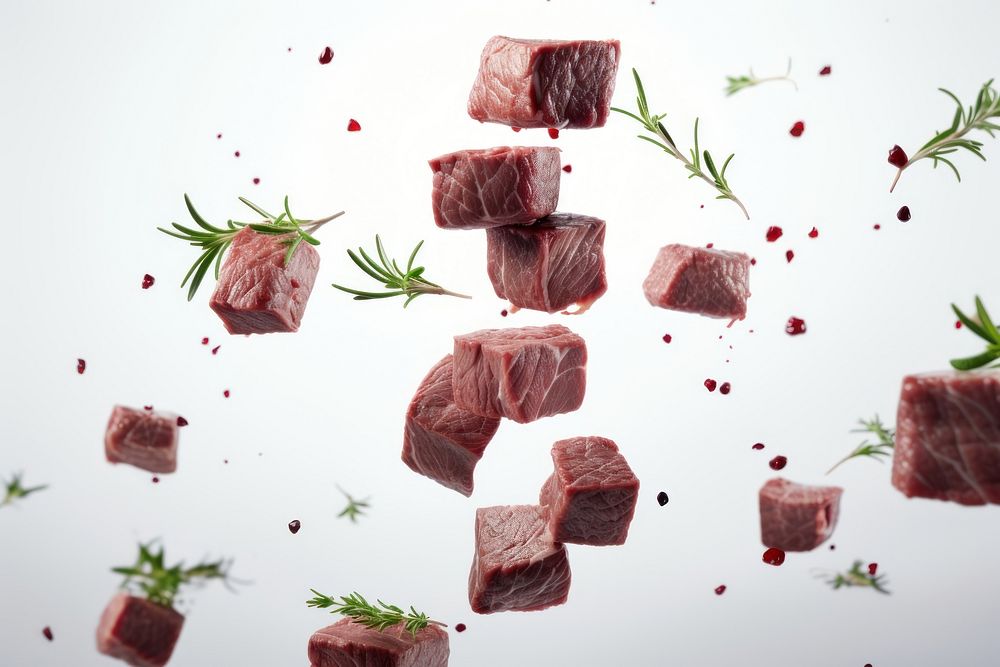 Beef cubes food meat herb. | Free Photo - rawpixel