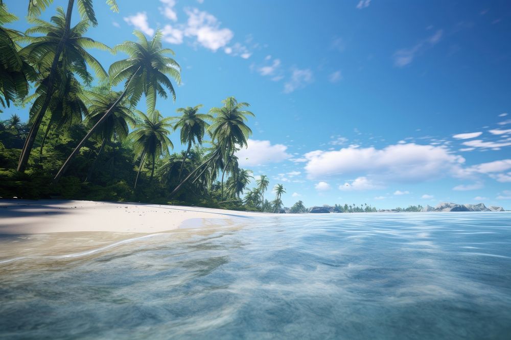 Tropical beach tree landscape outdoors. | Premium Photo - rawpixel