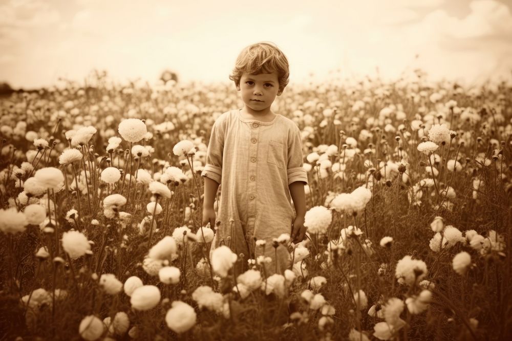 Little boy flower field photography | Premium Photo - rawpixel