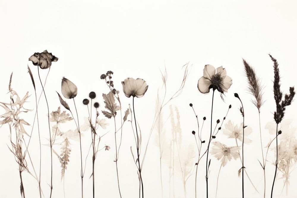 Dried flowers drawing sketch plant. | Premium Photo Illustration - rawpixel