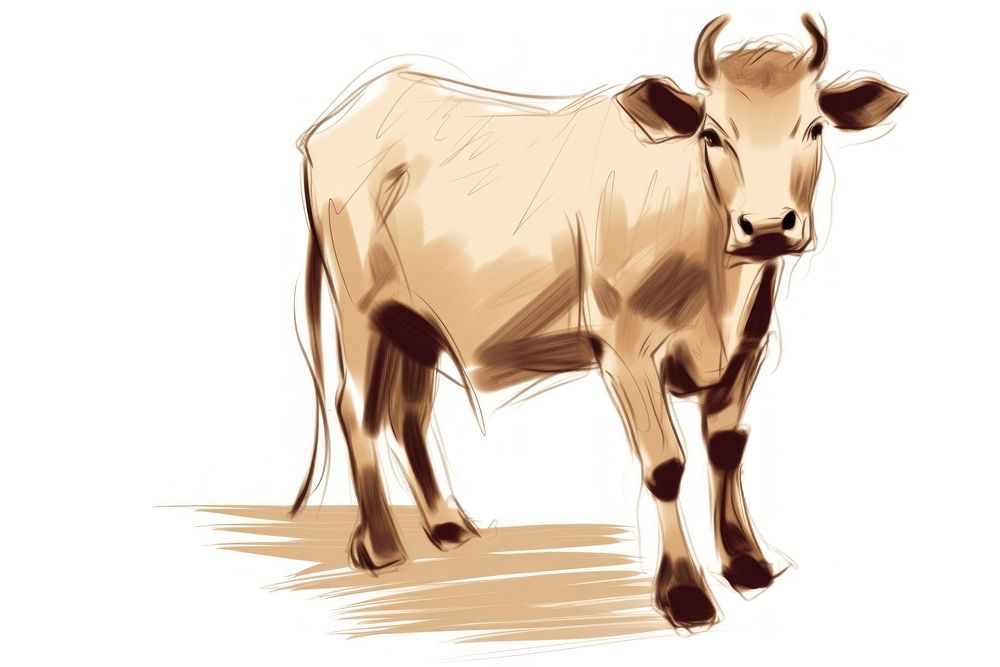 Cow livestock drawing cattle. | Free Photo Illustration - rawpixel