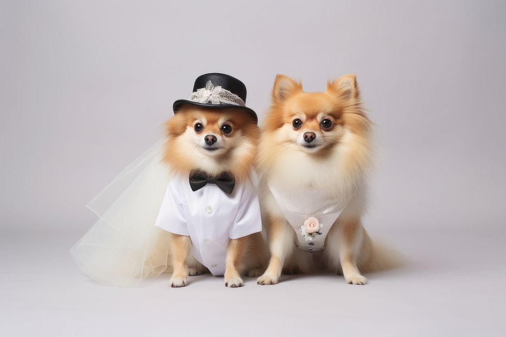 Puppy wedding animal papillon. | Free Photo - rawpixel