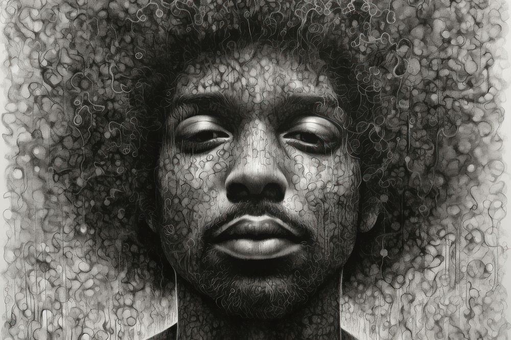 Black man afro portrait drawing | Premium Photo Illustration - rawpixel