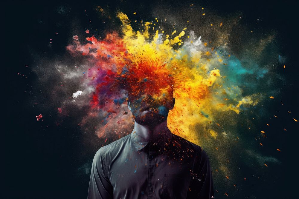 Brain exploding portrait adult | Free Photo Illustration - rawpixel