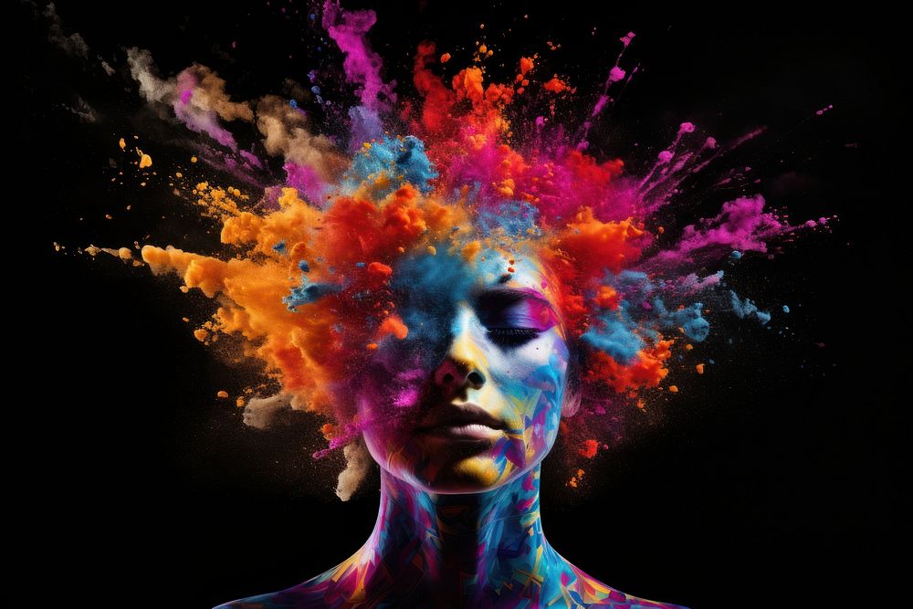 Brain exploding abstract portrait. | Free Photo Illustration - rawpixel