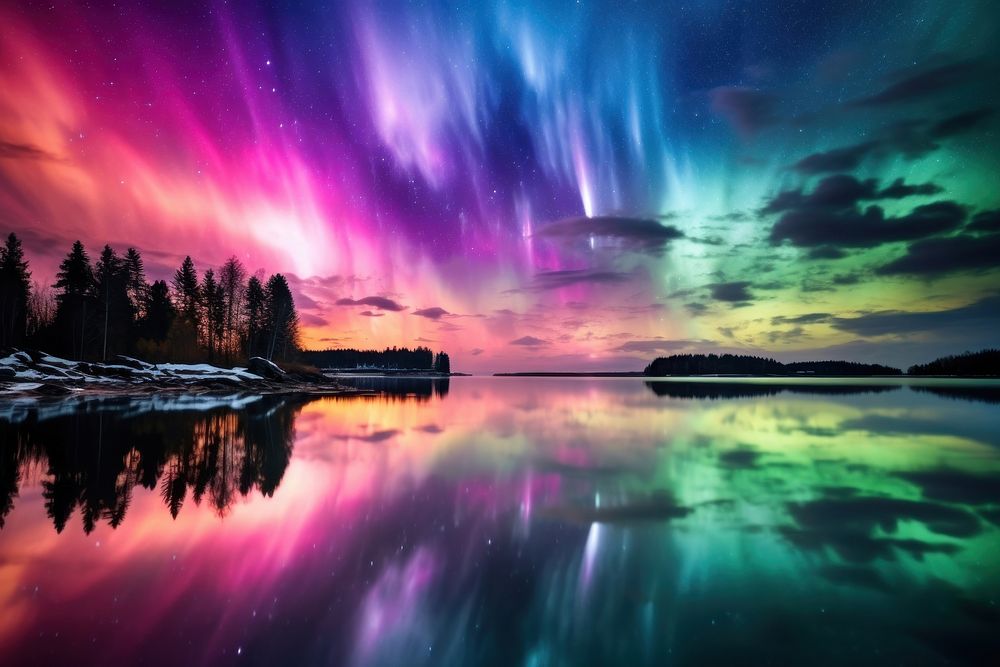 Colorful aurora light landscape outdoors | Premium Photo - rawpixel