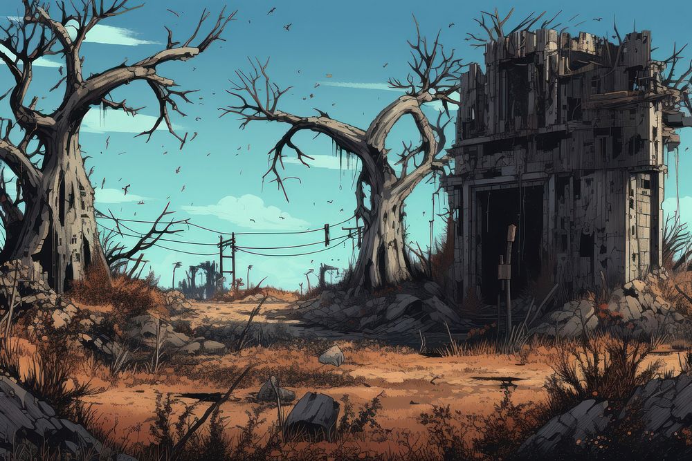 Overgrown post apocalyptic architecture building | Free Photo ...