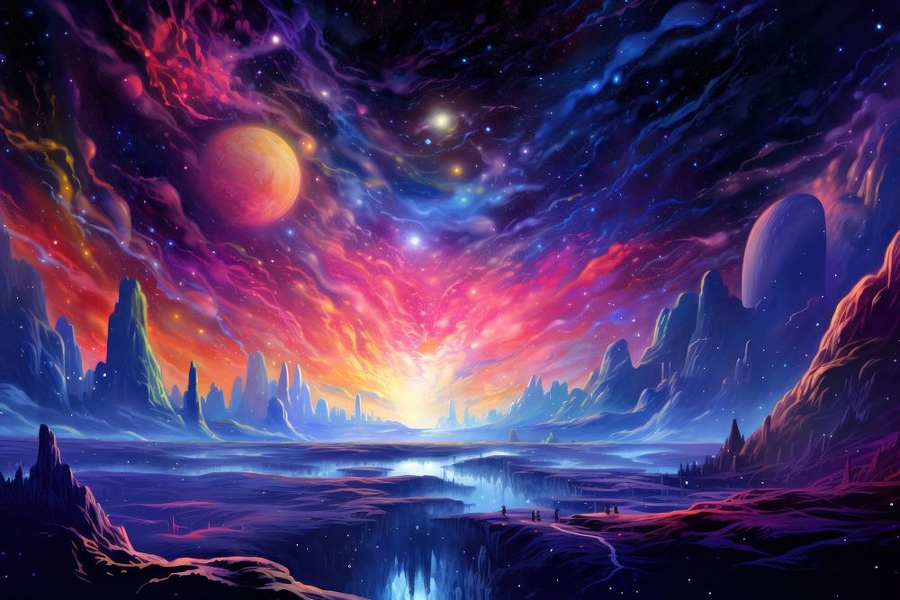 Cosmic landscape astronomy outdoors. | Free Photo Illustration - rawpixel