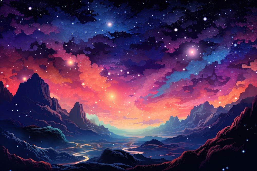 Cosmic landscape astronomy universe. | Premium Photo Illustration ...