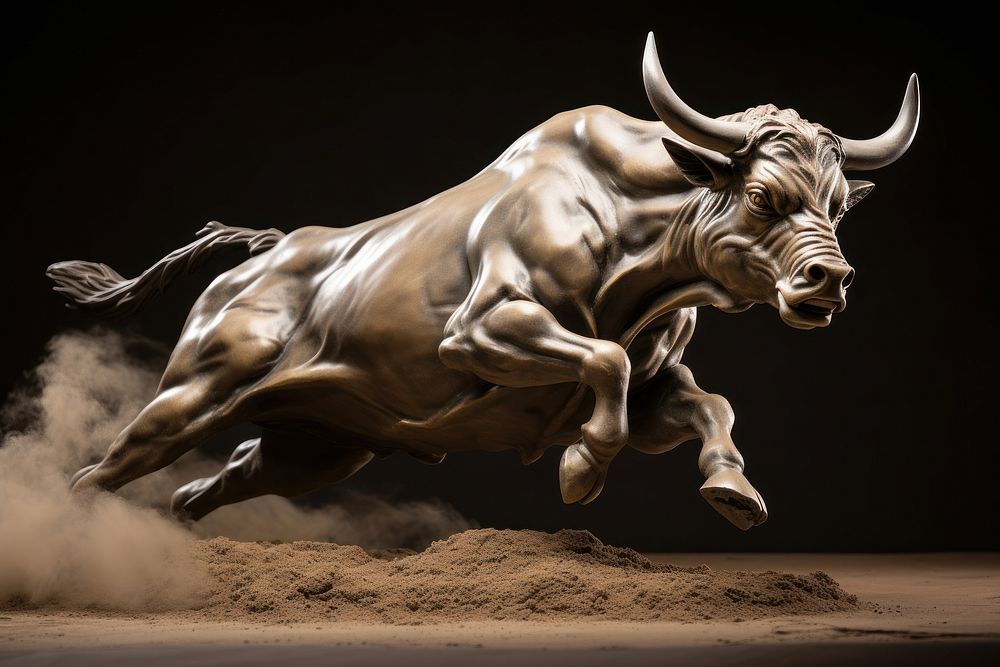 Charging Bull Sculpture livestock sculpture | Free Photo - rawpixel