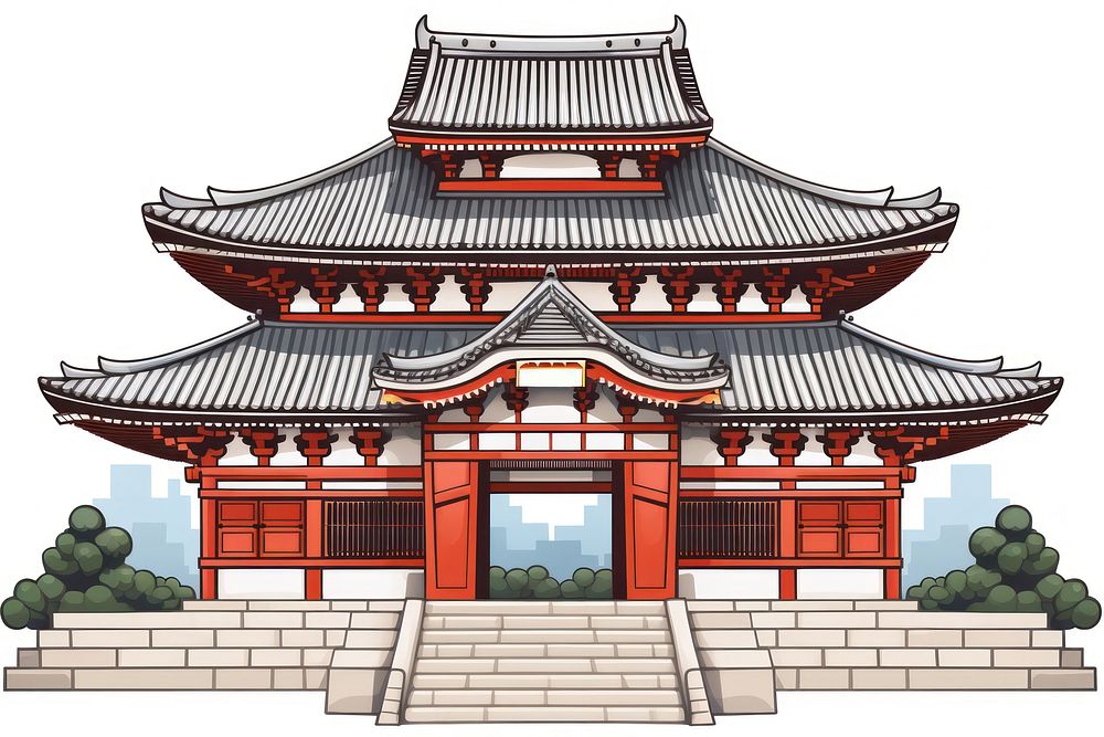 Tokyo temple vector architecture building | Free Photo Illustration ...