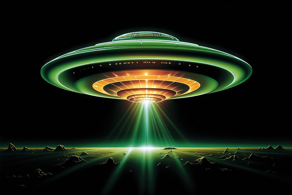 Ufo light night transportation. AI | Free Photo Illustration - rawpixel