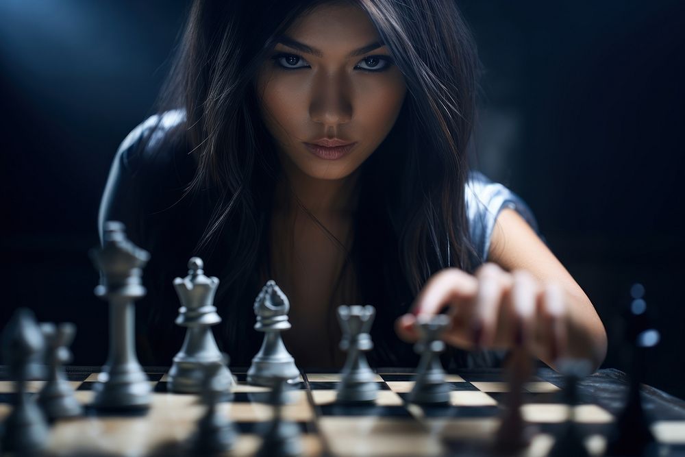 Asian female playing chess motion | Free Photo - rawpixel