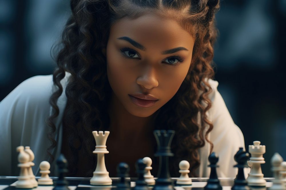 Black female playing chess game | Free Photo - rawpixel