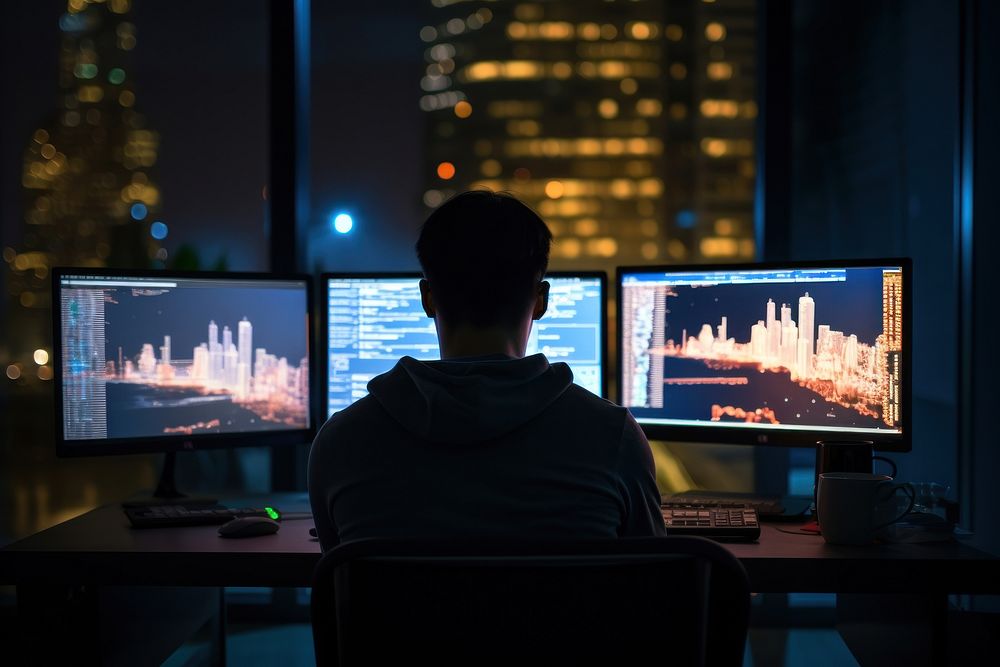 Coding working screen light. AI | Premium Photo - rawpixel