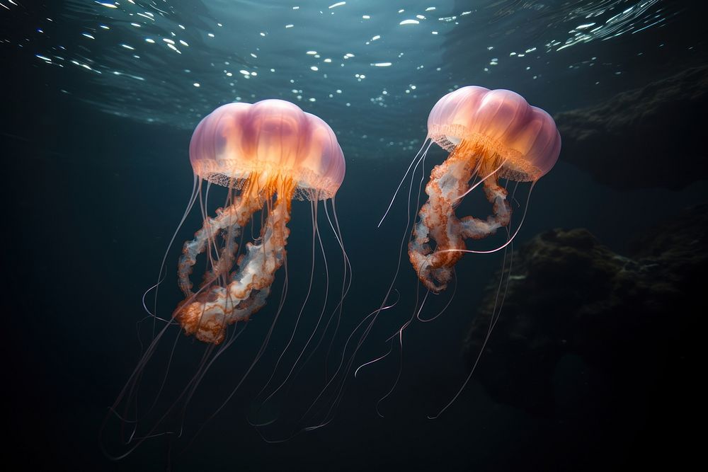 2 jellyfish ocean animal invertebrate | Premium Photo - rawpixel