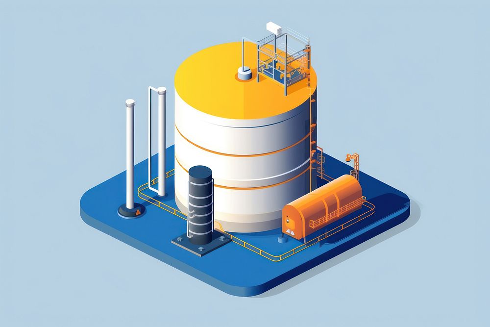 Oil tank factory diagram architecture. | Free Photo Illustration - rawpixel