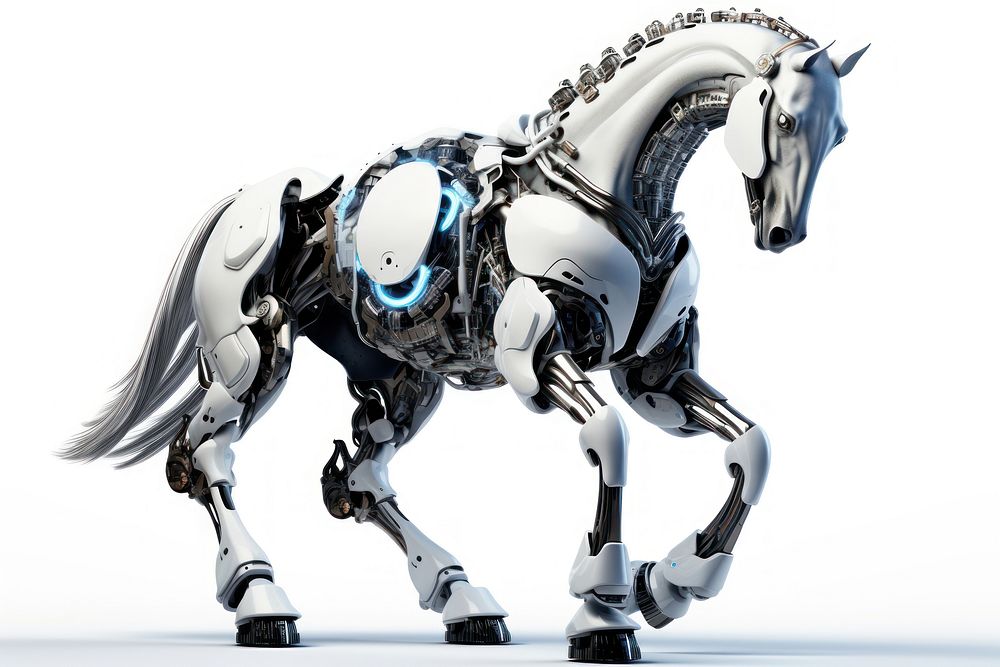 Cyborg horse animal mammal white | Free Photo - rawpixel