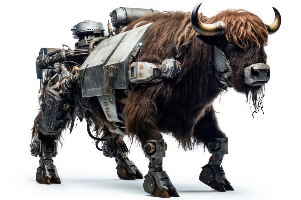 Cyborg yak livestock animal cattle. | Free Photo - rawpixel