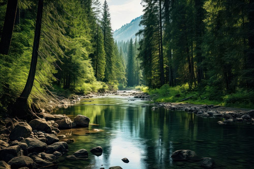 River forest wilderness landscape outdoors. | Premium Photo - rawpixel