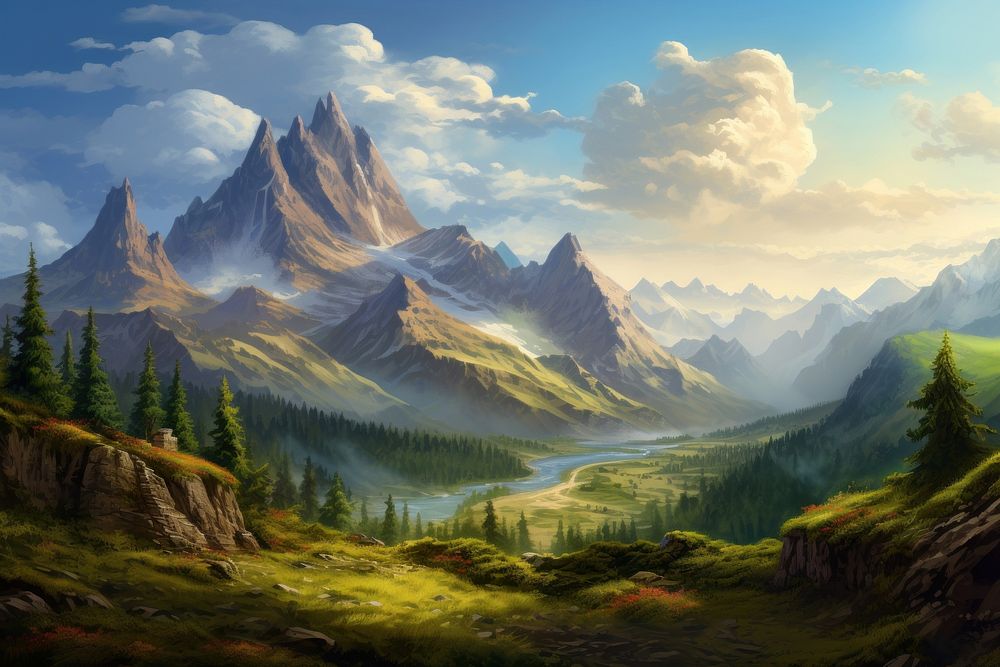 Mountain landscape background wilderness panoramic | Free Photo ...