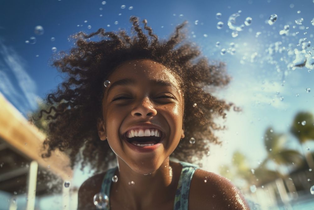 Playing water park summer laughing | Free Photo - rawpixel