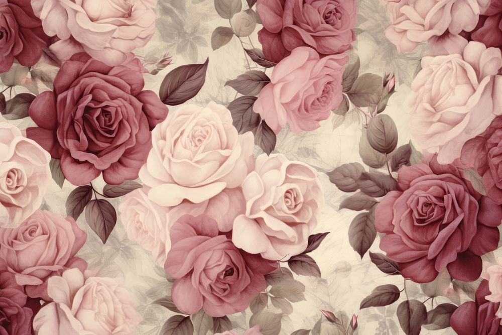 Pink vintage rose pattern flower | Free Photo Illustration - rawpixel