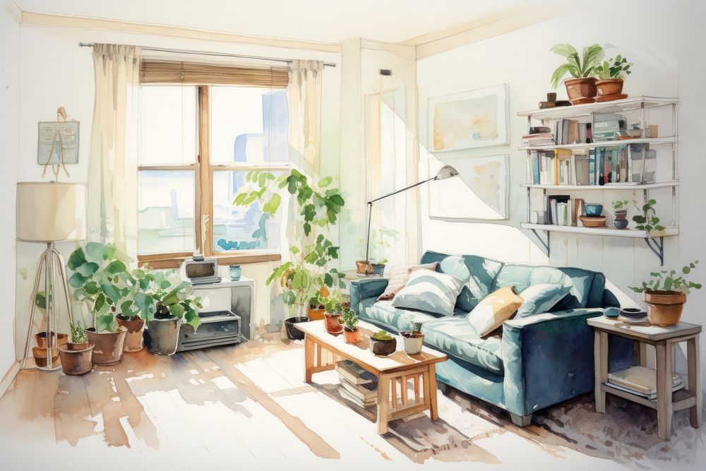 Student studio apartment architecture furniture | Free Photo ...