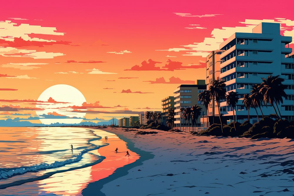 Beach city architecture outdoors. | Premium Photo Illustration - rawpixel