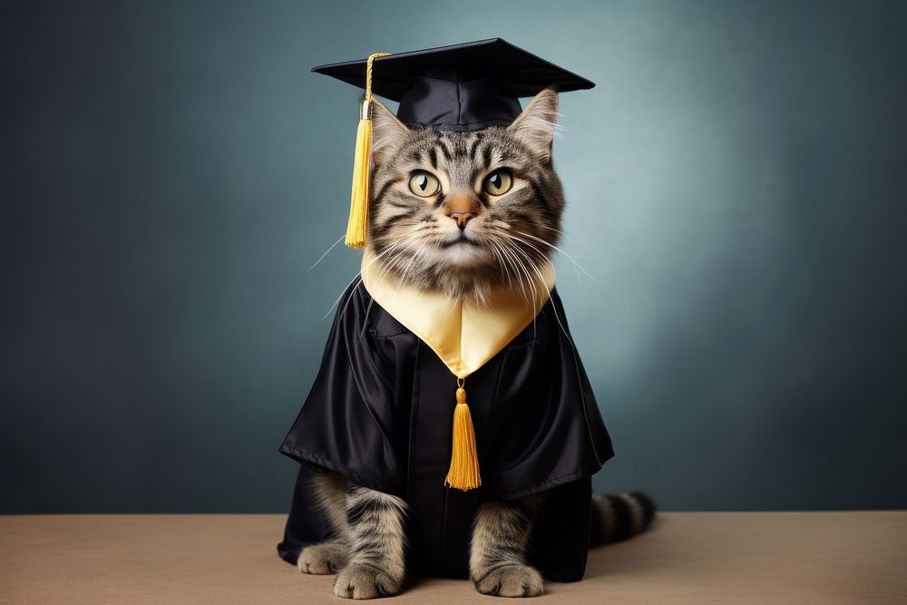 Funny cat wearing graduation gown | Free Photo - rawpixel