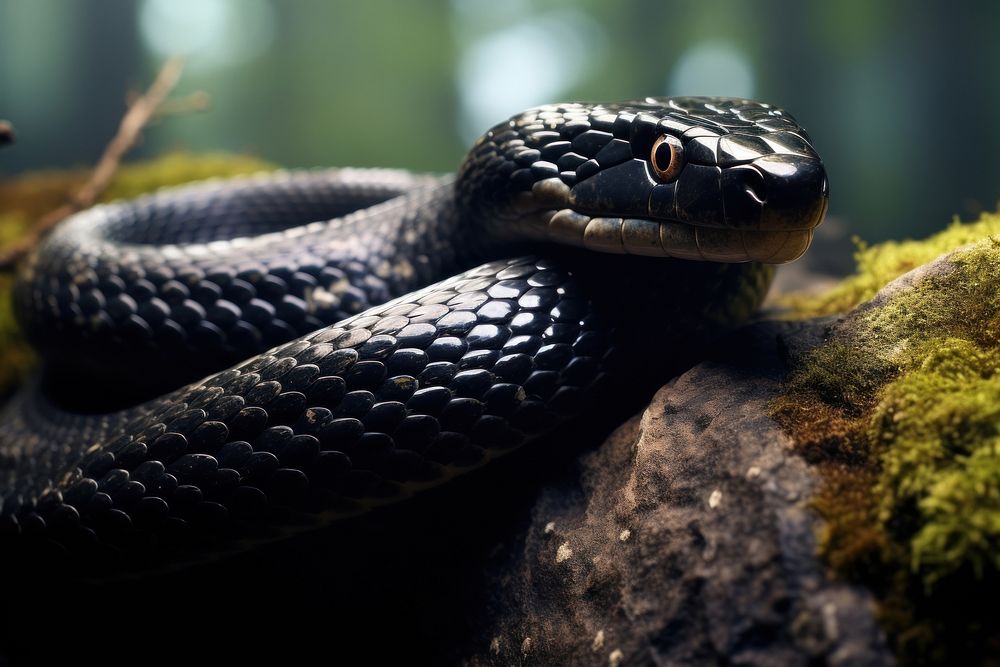 Snake reptile animal black. AI | Premium Photo - rawpixel