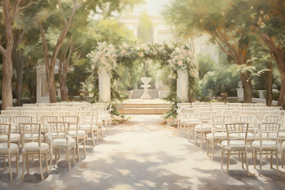 Wedding aisle garden outdoors nature | Premium Photo Illustration ...