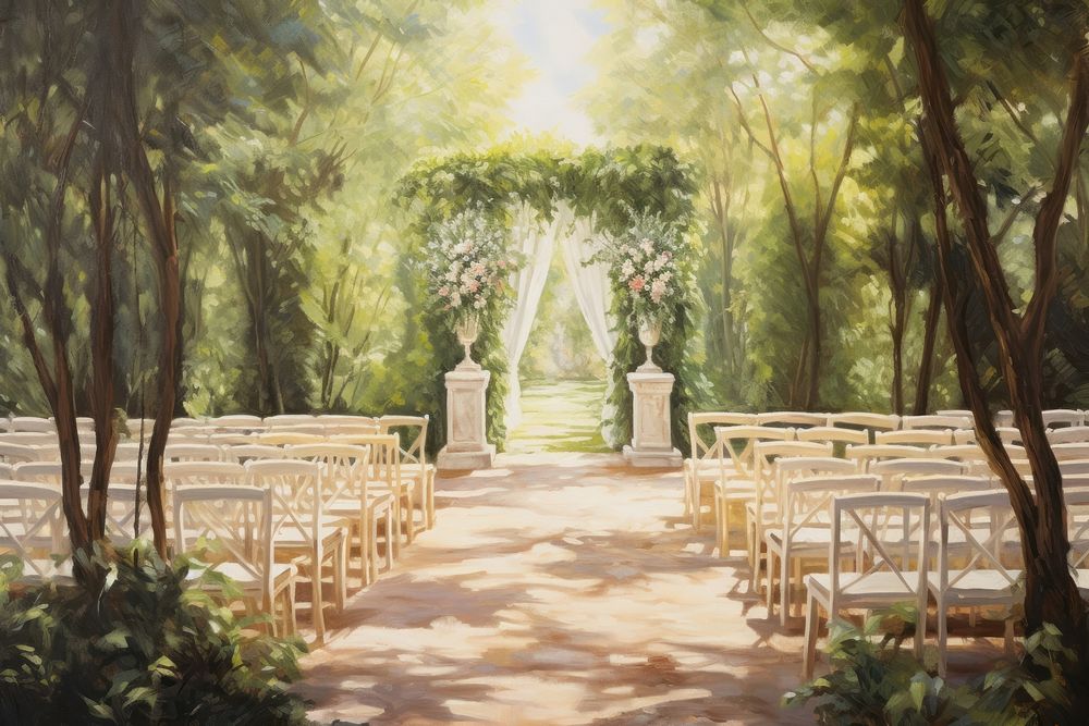 Wedding aisle garden architecture outdoors | Premium Photo Illustration ...