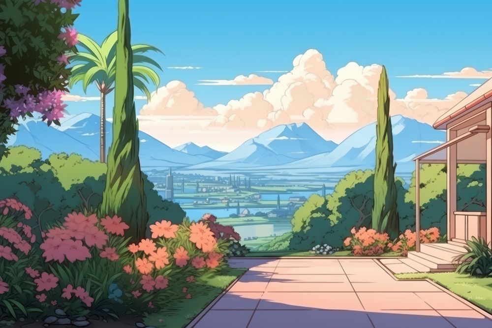 Garden landscape architecture building | Premium Photo Illustration ...