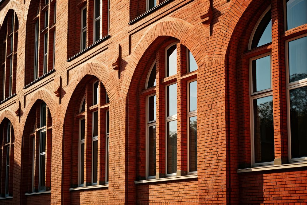 School brick architecture building. AI | Premium Photo - rawpixel